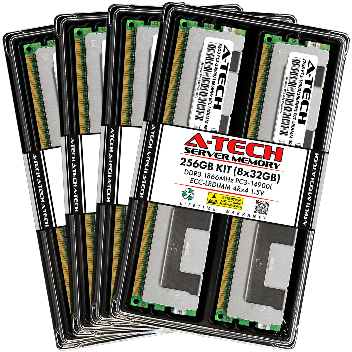 A-Tech 256GB (8x 32GB) 4Rx4 PC3-14900 DDR3 1866 MHz ECC LRDIMM Load Re
