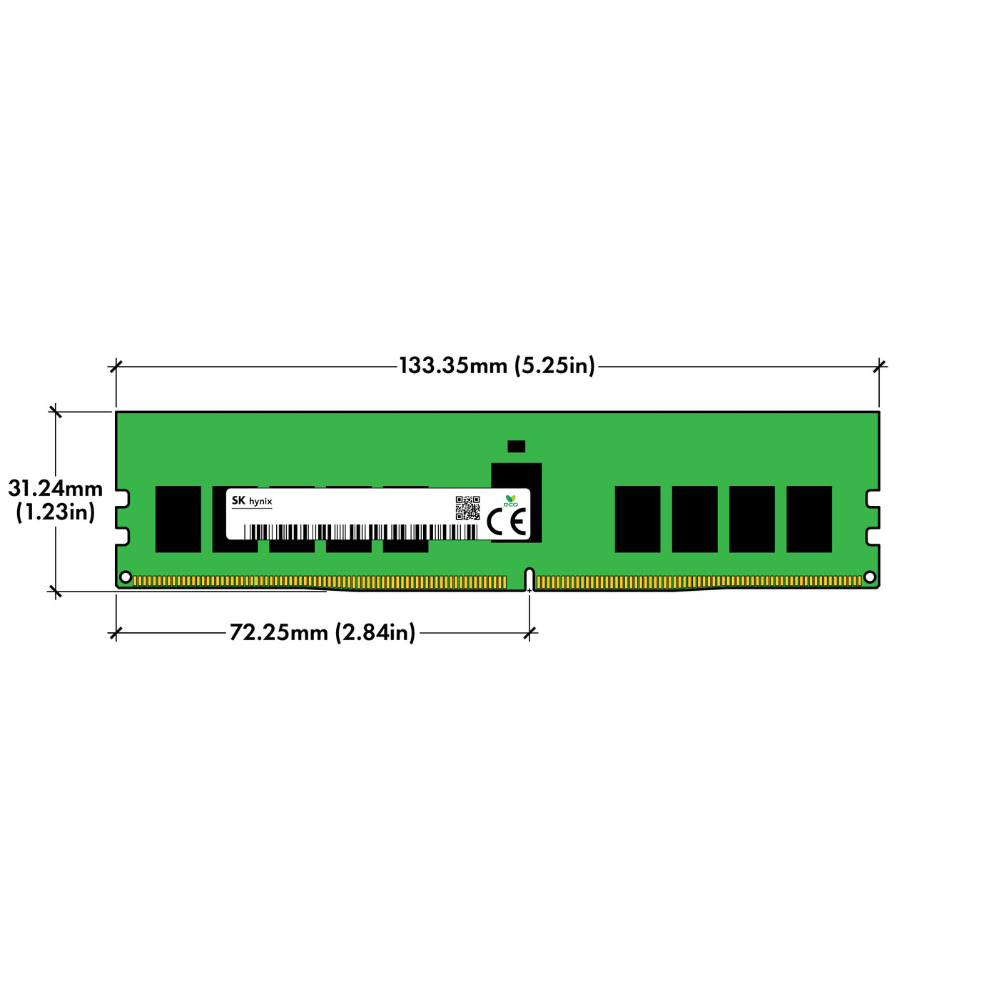 HMA82GR7AFR4N-UH - Hynix RAM 16GB 1Rx4 PC4-19200 RDIMM DDR4 2400MHz EC